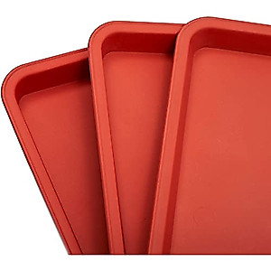 Juvale 8 Pack Plastic Plant Drip Trays for Planters, Pots, Rectangular Saucer Pans for Indoors, Outdoors (Terracotta Red, 6.5x12 in)