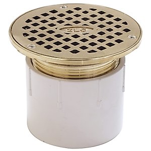 Zurn FD2210-PV4 4-inch Round PVC Adjustable Nickel Top Floor Drain