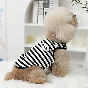 MESHEEN 2 Pack Dog Shirt Sleeveless for Small Dogs Made of Soft Skin Friendly Pure Cotton Breathable Stretch Fabric Keep Your Pet Cozy, Puppy Vest Use Classic Striped Style Design