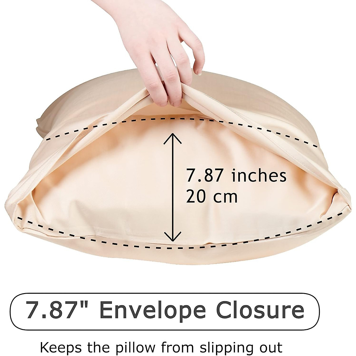 Anti-Acne Copper Pillowcase - Cooling Viscose Pillow Case 1pc, Dermatologist-Tested Vegan Silk Pillowcase Standard Size 20x26, Copper ions Silky Satin Pillow Cases for Hair and Skin