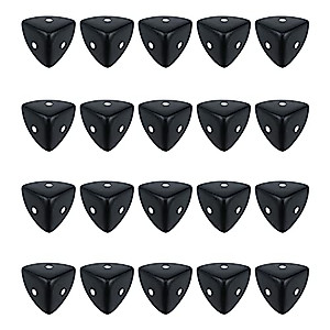 Bitray Metal Box Corner Protector Three Sided Corner Hardware Black Antique Wood Box Corner Protector Guard -20pcs
