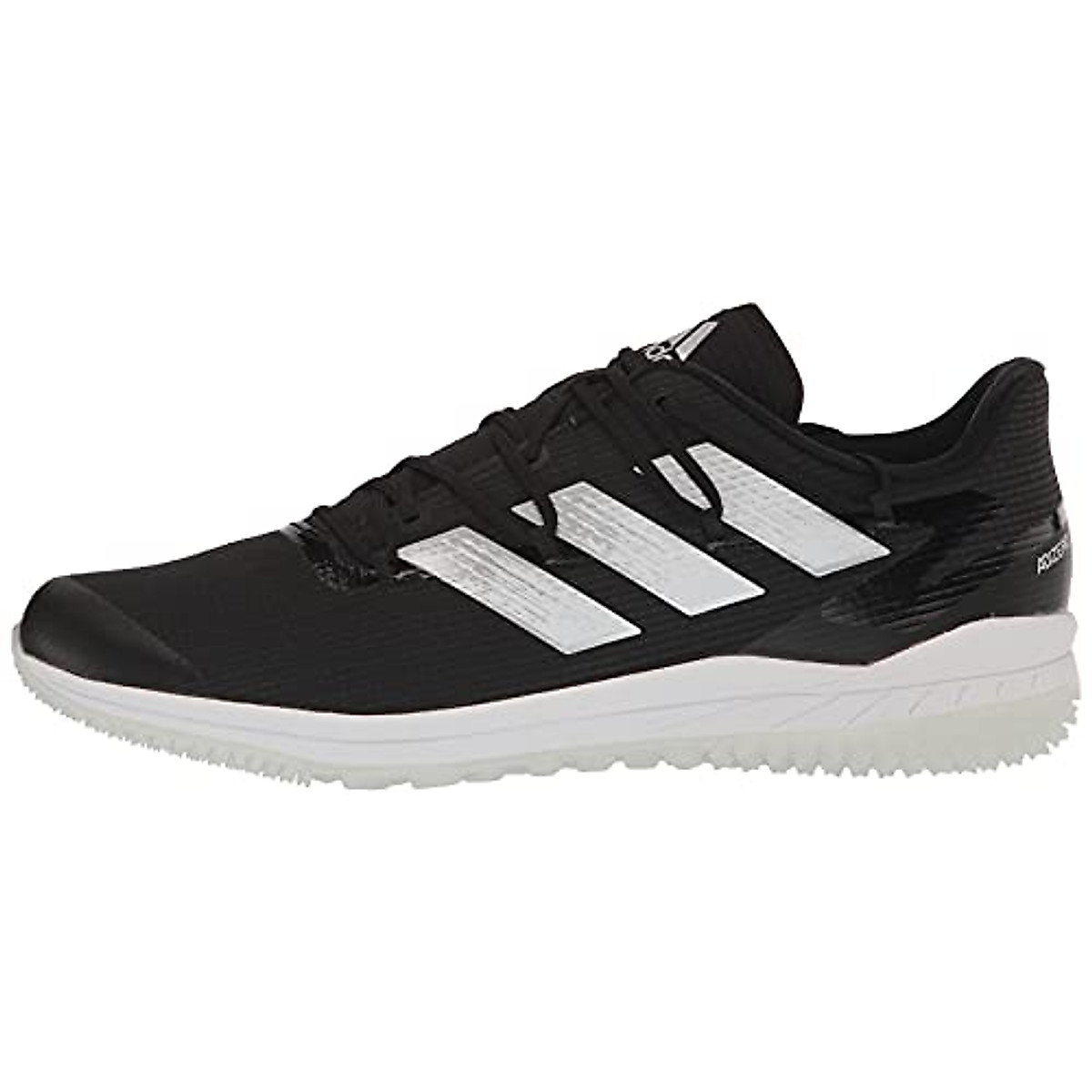 adidas Men's Adizero Afterburner 8 Turf Baseball Shoe, Black/Silver Metallic/White, 11