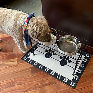 PetRageous 16010 Kona Stainless Steel Non-Slip Dishwasher-Safe Dog Bowl 3.75-Cup 6.75-Inch Diameter 2.5-Inch Tall for Medium and Large Dogs and Cats, White