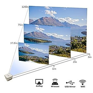 AMOOWA Mini Projector with WiFi Bluetooth: Smart Portable,Built in Rechargeable Battery,1080P HD Support,DLP,4Hour Playtime,Connects to iPhone and Android TV Without HDMI interface RAM/ROM: 1GB+8G