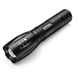 KEPEAK Flashlight, 5 Modes Tactical LED Flashlight, High Lumen IPX5 Water Resistant Flashlight for Camping, Outdoor Hiking, Emergency