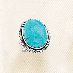 Ross-Simons Turquoise Ring in Sterling Silver. Size 7