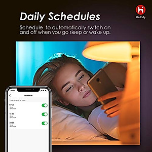 Helloify A19 LED Smart, WiFi Light Bulb Compatible with Alexa Google Home, RGBCW Color Changing, Cool Warm White Dimmable, No Hub Required, 60W Equivalent, RGB+2700K-6500K, 4 Pack