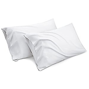 Pottery Barn 100% Egyptian Cotton 1200 Thread Count Ultra Soft Pillow Case Set - Durable and Silky Soft (Queen Size Pillowcase) (White)