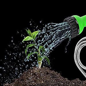 MTB 304 Stainless Steel Garden Hose 50-ft with Spray Nozzle and 3/4” Solid Aluminum Connectors, Metal Water Hose