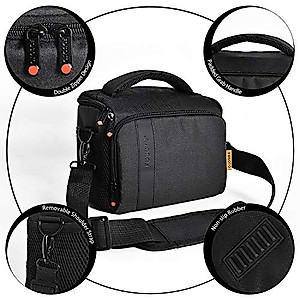 FOSOTO Waterproof (with Rain Cover) Shoulder Camera Case Bag Compatible for Nikon D5600 D750 D3300 Canon Rebel SL2 T7i EOS 80D 60D Sony A77II a68 a99II Travel DLSR SLR Camera Bags