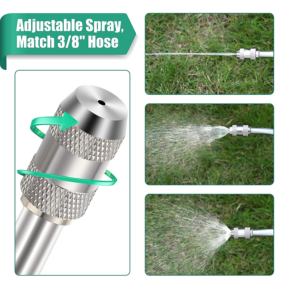 Sprayer Wand, Adjustable Universal Sprayer Match 3/8'' Hose, Stainless Steel Replacement Sprayer Wand with Shut off Valve (Straight,1 Pack)