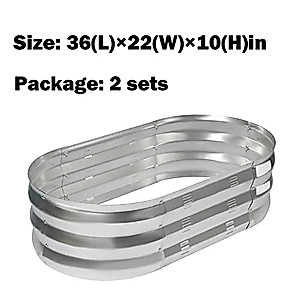 Raised Garden Bed 2 Sets Galvanized Metal Planter Boxs Designed for Easy DIY