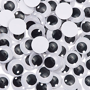 TOAOB 100pcs 30mm Black Wiggle Googly Eyes with Self Adhesive Round Plastic Sticker Eyes for DIY Arts Crafts Scrapbooking Decoration