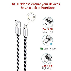 Teeind USB Type C Cable Fast Charging, Tpc001 5 Pack(6Ft 3A) Braided C Charger Cables Compatible with Samsung S10e/note 9/s10/s9/s8 Plus/A80/A50/A20