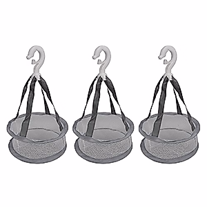3pcs Mini Mesh Shower Dry Basket,Hanging Drying Net,Hanging Mesh Basket Dryer Mini Ventilated Windproof Drying Rack for Makeup Brushes Tools