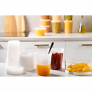 48 Pack Plastic Deli Containers with Lids (16, 32 oz 24 Each) - Food Storage Containers with Lids - Clear Disposable Meal Prep Containers, BPA Free, Stackable, Leakproof, Microwave and Freezer Safe