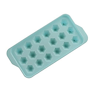 Ice Cube Mold Ice Cube Tray Easy Demoulding Ice Cube Mold Food Grade PP Ice Cube Maker with Lid Cute Ice Cube Tray for Refrigerator Diamond 18 Grids Blue (Diamond 18 grids - blue)