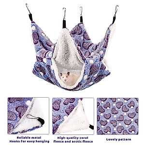 BOWINR 2 Pieces Small Pet Cage Hammock Guinea Pig Bunkbed Hanging Hammock Soft Warm Small Animals House Cage Accessories for Hamster Ferret Guinea Pig Squirrel Chinchilla Rat