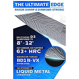 Dalstrong Kitchen Knife, Kiritsuke Chef Knife - 8.5 inch - Omega Series - American BD1N-VX Hyper Steel - Razor Sharp Knife - Acacia Wood Display Stand, Cooking Knife, Collection Set, Leather Sheath