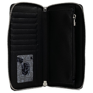 Loungefly Disney Wallet Mickey Minnie Mouse Daisy Donald Duck Zip Clutch White Saffiano Faux Leather