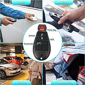 X AUTOHAUX 2pcs Replacement Keyless Entry Remote Car Key Fob M3N5WY783X 433Mhz for Dodge Charger for Chrysler 300 for Jeep Grand Cherokee 4 Buttons with Door Key