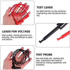 Banana to Test Hook Leads,Multimeter Leads 500V/5A,2PCS 4mm Test Tweezer for Multi Meter Digital Electrical Testing