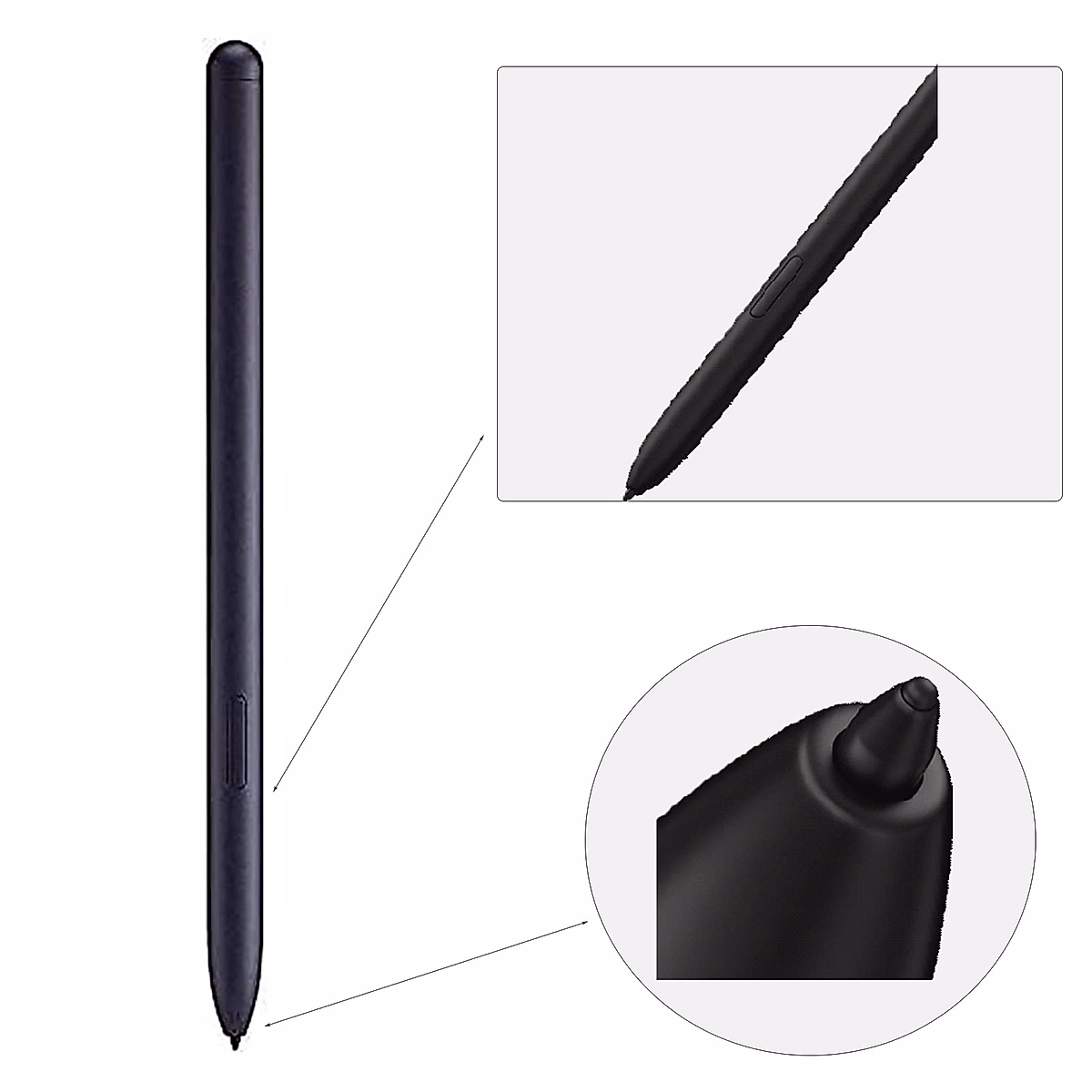 Galaxy Tab S8, S8plus, S8 Ultra Stylus Pen Replacement for Samsung Galaxy Tab S8, S8plus, S8 Ultra+ Tips/Nibs (Without Bluetooth)/Black