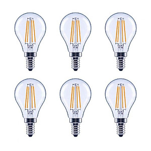 EcoSmart A15 LED Light Bulbs | Clear | Vintage Filament | 700 Lumens | 60W Equivalent | Candelabra E12 Base | Dimmable | Soft White (2700K) | Ideal for Ceiling Fans | 6-Pack