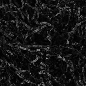 Shindel 0.5LB Black Shredded Paper, Crinkle Cut Paper Confetti Stuffing Basket Filling for Halloween Christmas Graduation Birthday Gift Boxes Packaging
