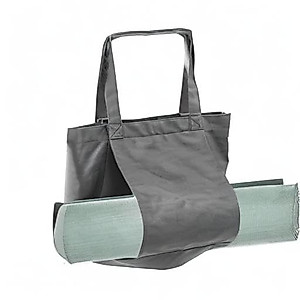 Bejetca Canvas Tote Bag, Yoga Mat Bag With Pocket Shoulder Bag, Women's Yoga Handbag Fitness Bag, Suitable For Office, Exercise, Pilates, Travel, Beach And Gym