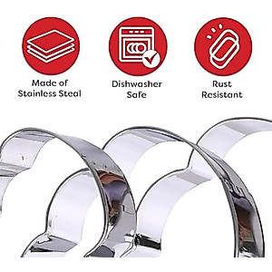Number Four (4) Cookie Cutter, Premium Food-Grade Stainless Steel, Dishwasher Safe (4)