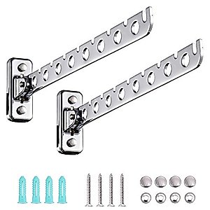 ASHOP Laundry Hangers Wall Mount Clothes Hanger Rack Laundry Room Clothes Hanger Wall Mounted Clothes Rack Stainless Steel Clothes Hooks with Swing Arm Laundry Hanger Dryer Rack Folding Hanger 2 Pack