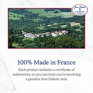 Jean Dubost Laguiole 6-Piece Steak Knife Set, Mineral Handles - 1.2 mm Blades - Rust-Resistant Stainless Steel - Includes Wooden Block - Made in France