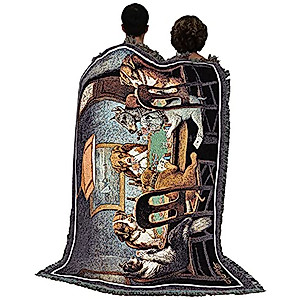 Pure Country Weavers Dogs Playing Poker Blanket - A Friend in Need -Cassius Marcellus Coolidge - Cute Funny Gift Tapestry Throw Woven from Cotton - Made in The USA (72x54)