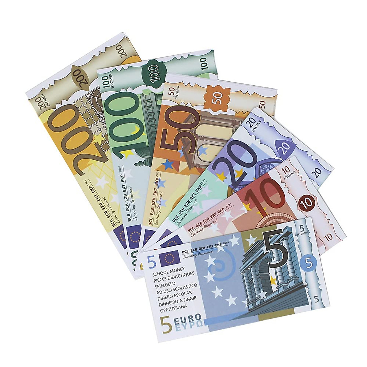 Learning Resources Euro Pack, Set of 60 Banknotes