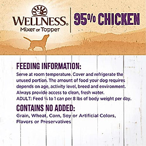 Wellness 95% Chicken Natural Wet Grain Free Canned Dog Food, 13.2-Ounce Can (Pack of 12)