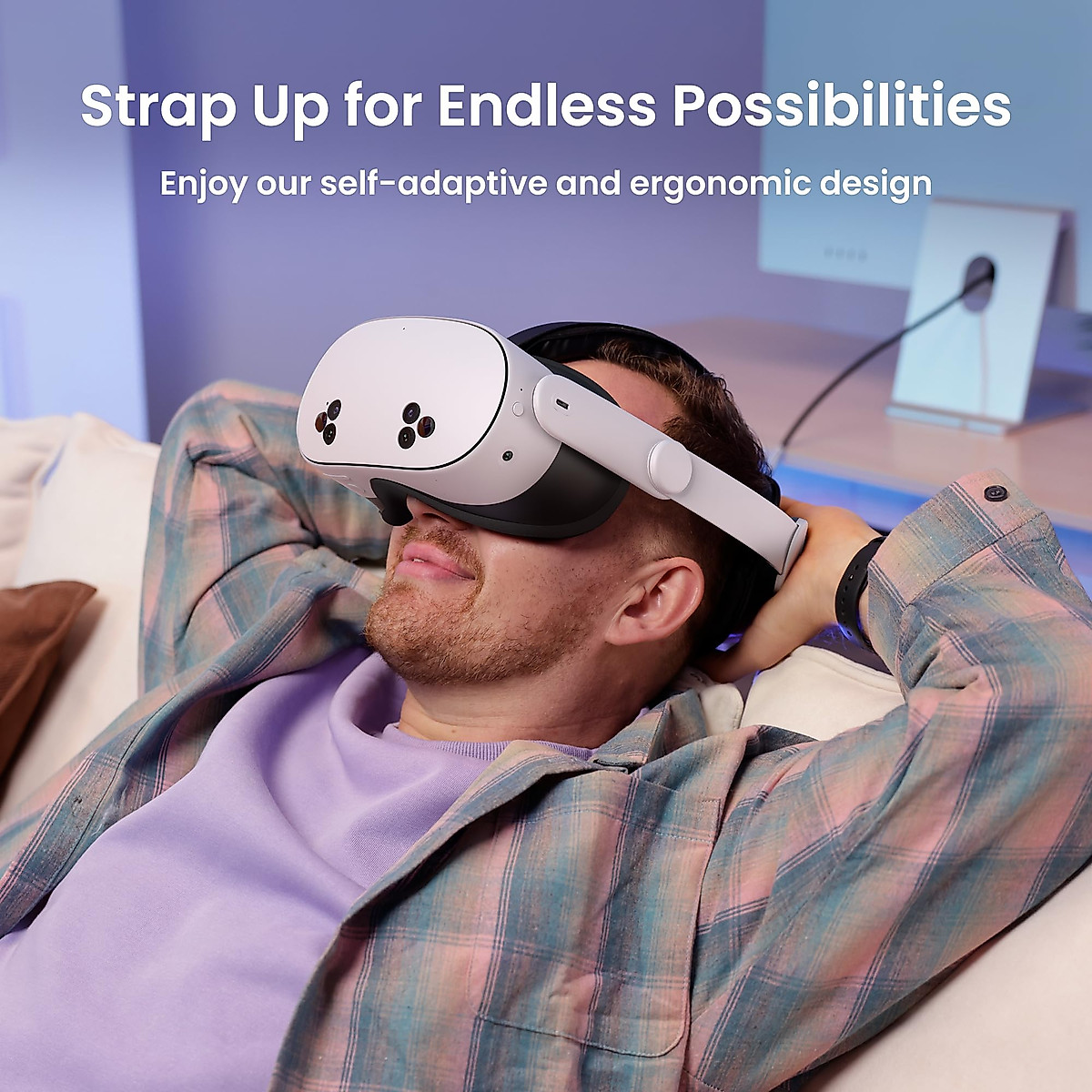 KIWI design K4 Comfort Head Strap Accessories for Meta/Oculus Quest 3/3S, Non-Battery Lightweight Head Strap