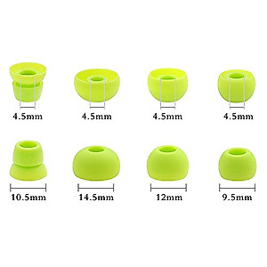 ALXCD Ear Tips for PB3 Powerbeats 3 Headphone, SML 3 Sizes 6 Pair Silicone Replacement Earbud Tips & 2 Pair Double Flange Ear Tips, Fit for Beats Powerbeats2 Pb3 [8 Pair](Green)