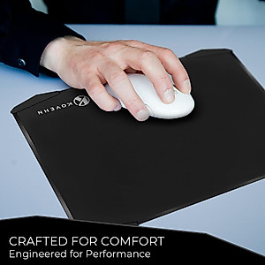 KOVEHN Dual-Sided Aluminum Hard Mouse Pad (L) - Non-Slip Silicone Feet - Strong and Durable Dual Surface Mousepad for Office and Gaming (Jet Black)