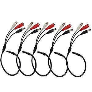 5pcs 12V Plug CCTV Microphone Security Audio Tiny Surveillance RCA DVR with High Sensitive Preamp Amplified Pickup Device for External Camera Sound