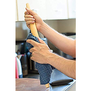 French Rolling Pin for Baking Pizza Dough, Pie & Cookie in wood - Essential Kitchen utensil tools gift ideas for bakers 18 inch Pins