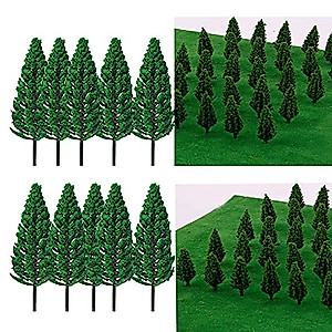 Mantouxixi 10Pcs Model Pine Cedar Trees 1:25 Green Architecture Tree for O G Scale Railway DIY Scenery Landscape Layout Natural Green 16cm/6.3inch