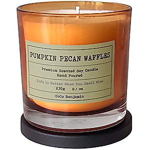100% Soy, Highly Scented, Hand Poured Soy Candle, 8.1 oz (Pumpkin Pecan Waffles)