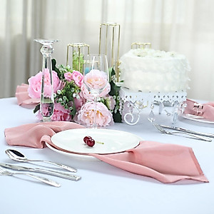 TABLECLOTHSFACTORY Pack of 5 Premium Dusty Rose 20" x 20" Washable Polyester Napkins Great for Wedding Party Restaurant Dinner Parties