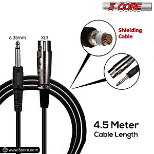 5 CORE Microphone Dynamic Vocal Handheld Mic Cardioid Unidirectional Microfono w On Off Switch + XLR Audio Cable for Singing PM-286