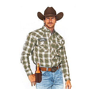 TAGVO Beer Holster, Leather Classic Beer Holster Bottle Holders - Brass Whistle Bottle Opener Included, Gift for Men Father Day