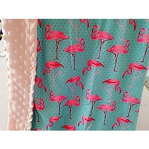 Baby Blanket Super Soft Minky Blanket with Double Layer Dotted Backing Pink Flamingo Security Blanket for Newborns Nursery Stroller Receiving Toddlers Crib Bedding for Boy or Girl(30 x 40 Inch)