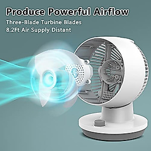 LifePlus Air Conditioner Fan, 90° Tilt & 52° Oscillating Fan with 3 Wind Speeds, 8 Inch Quiet Air Circulator Fan Powerful Airflow, Portable Personal Fan for Room Office Dorm