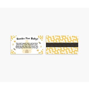 M Market On Mainstreet Books For Baby and Diaper Raffle Shower Request Cards, Invitation Inserts, 50 Each (Bumblebee)