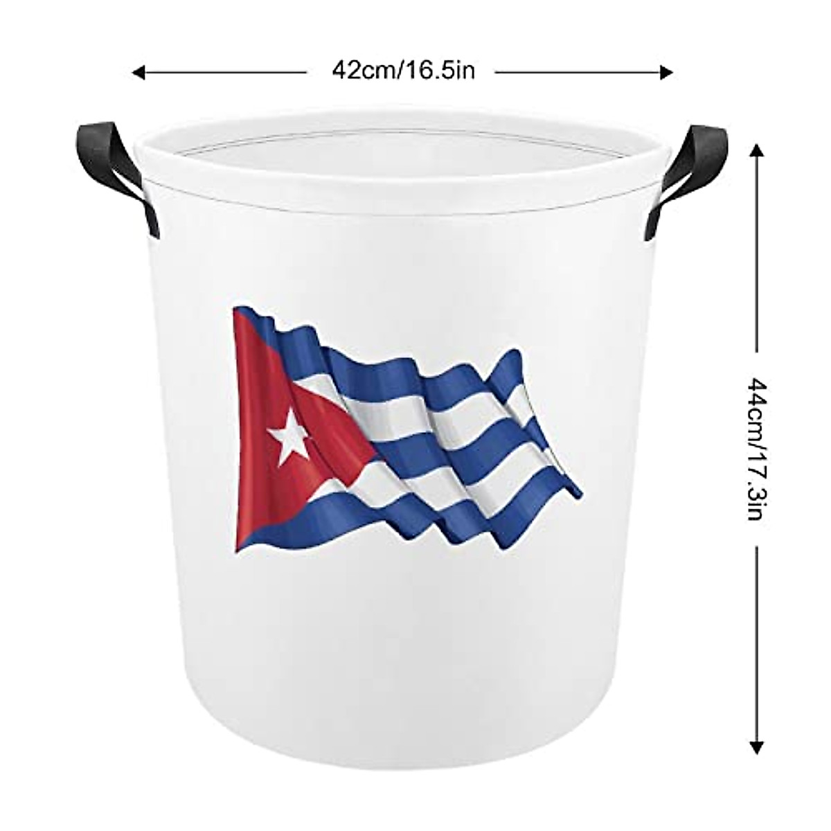 Cuba Flag Large Laundry Basket Hamper Bag Washing with Handles for College Dorm Portable